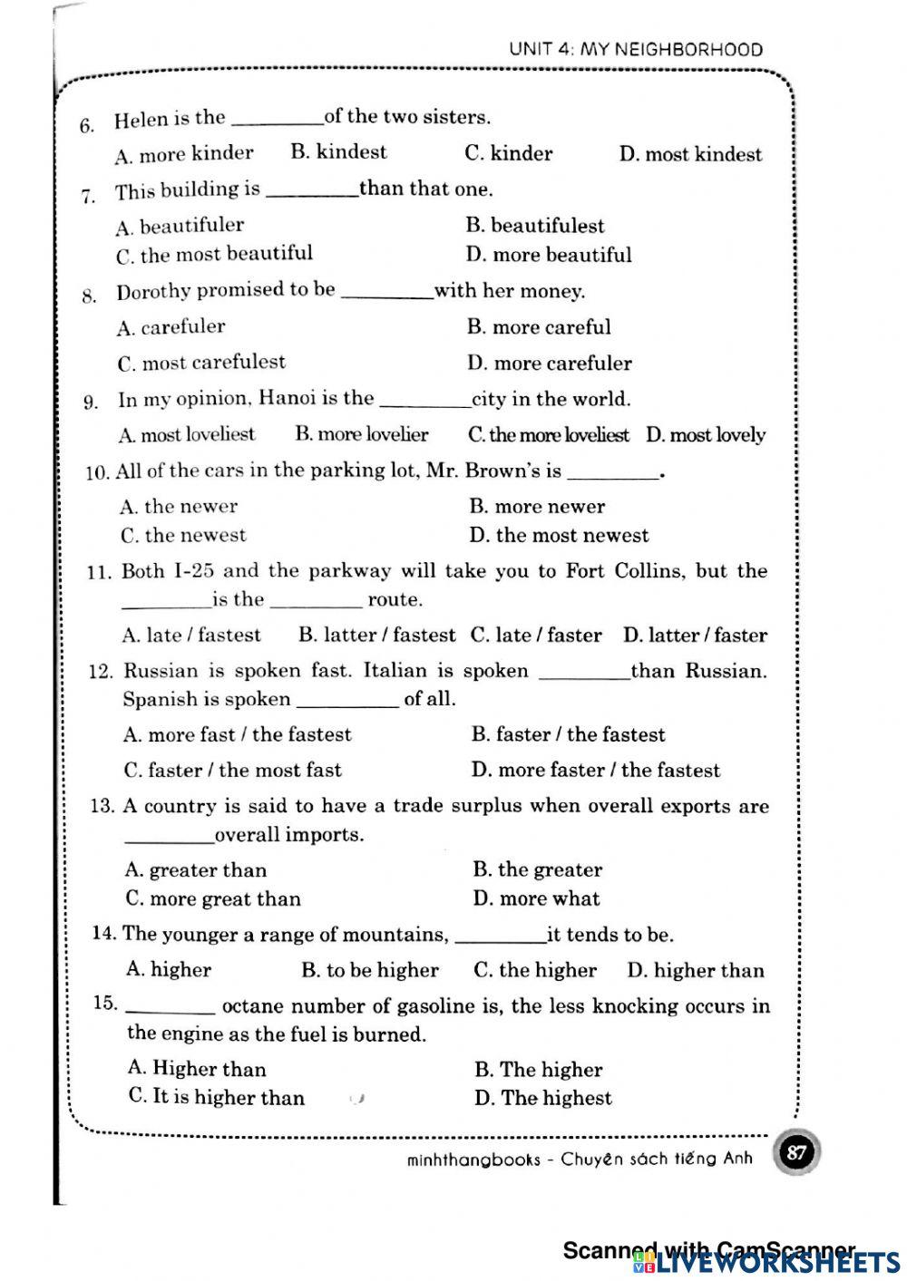 Grade 6 - U4 (BTTN) 1720407 | duongkhanhlinh | Live