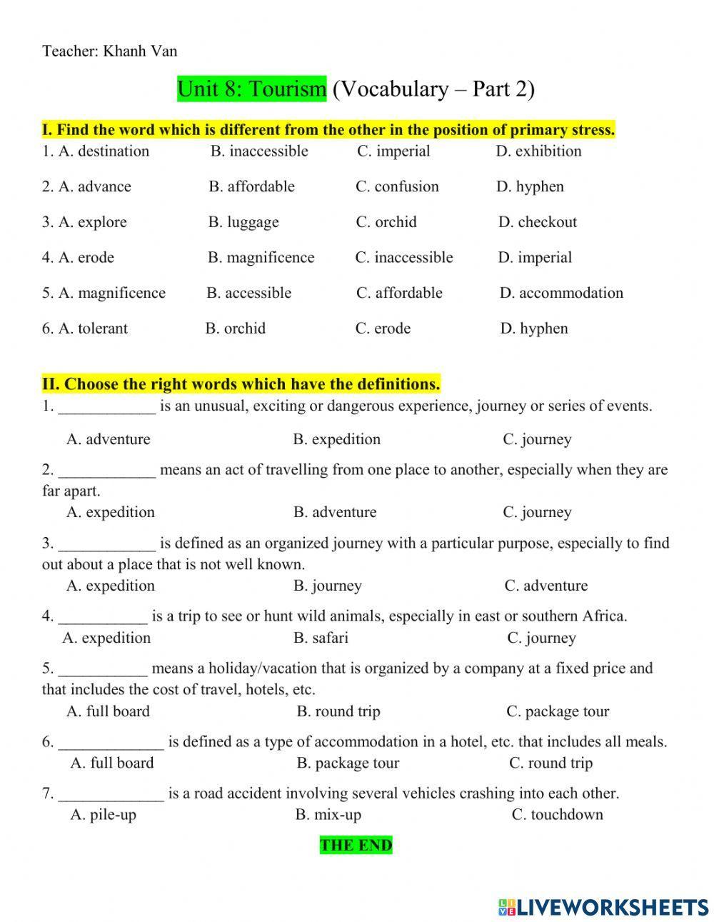 Grade 9 - Unit 8 interactive worksheet | Live Worksheets