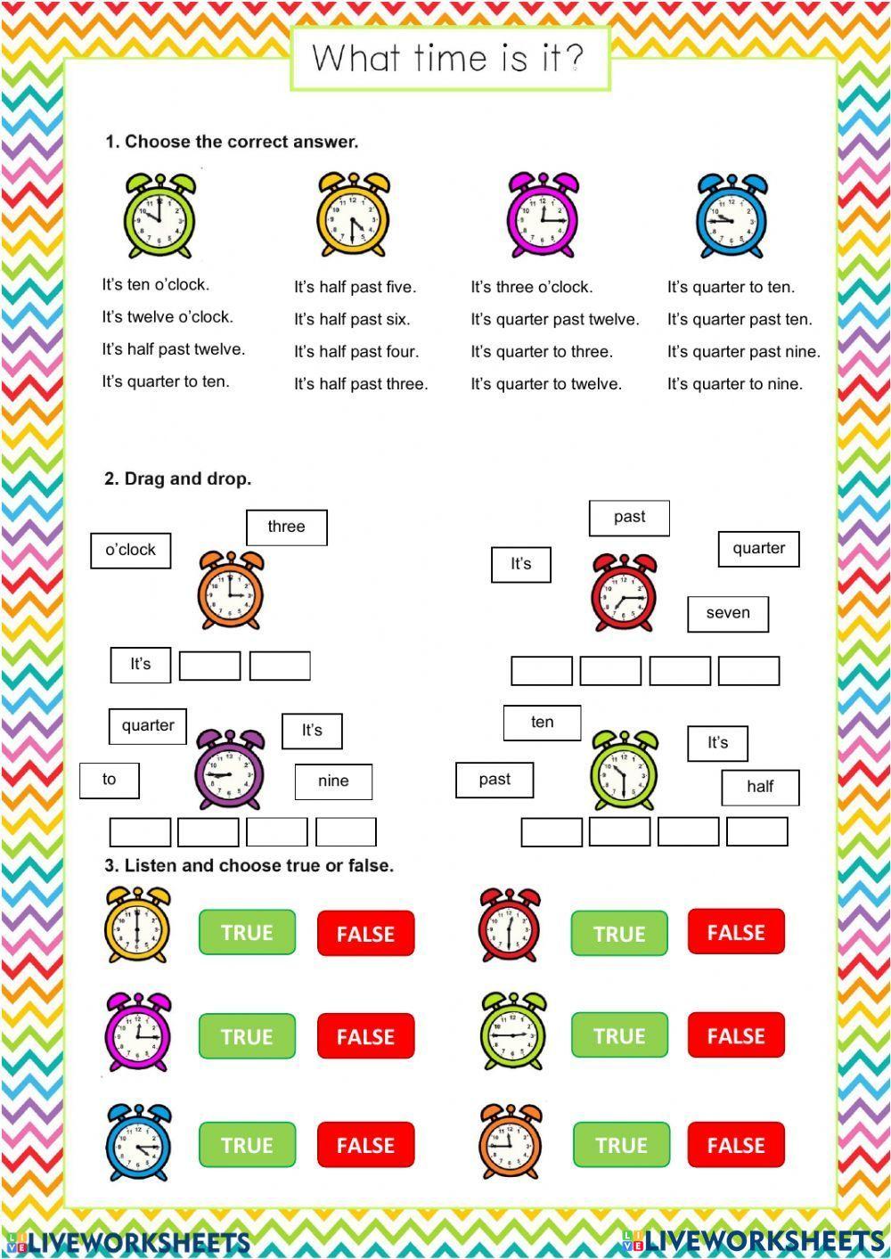 What time is it? online exercise for 4 | Live Worksheets