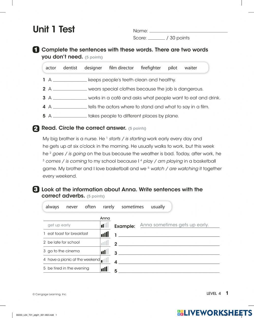 test 1 Grade 4 online exercise for | Live Worksheets