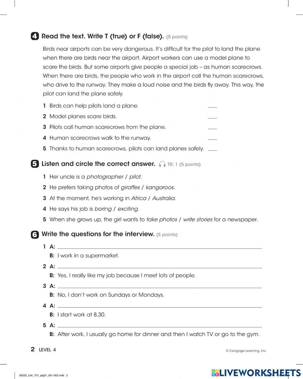 test 1 Grade 4 online exercise for | Live Worksheets
