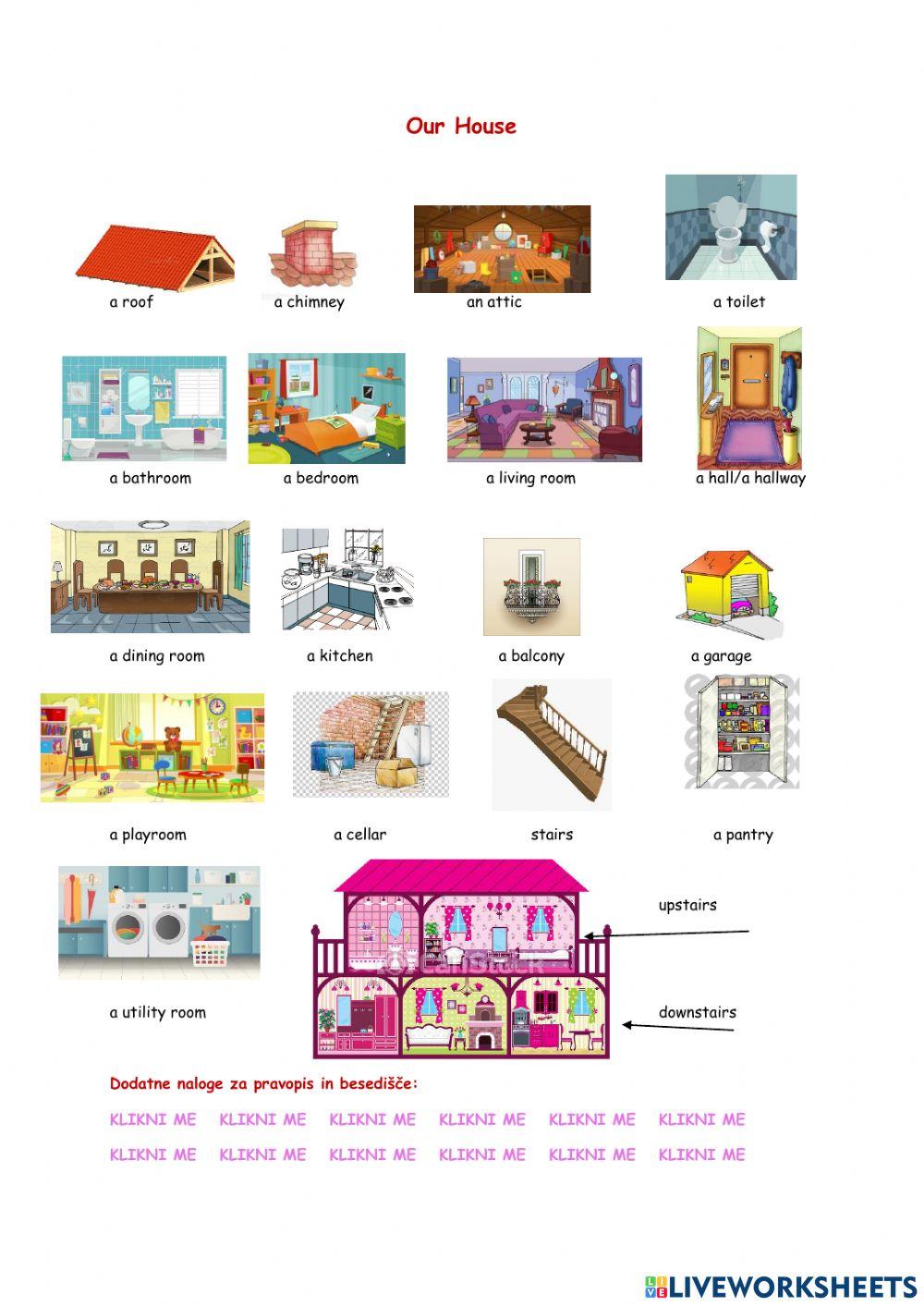 Our House | Free Interactive Worksheets | 1721792