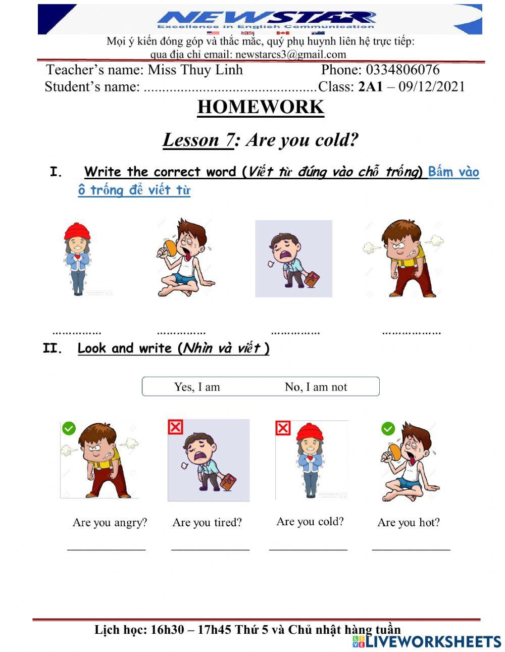 L7-homework-g2 1721830 | Thuy Linh | LiveWorksheets