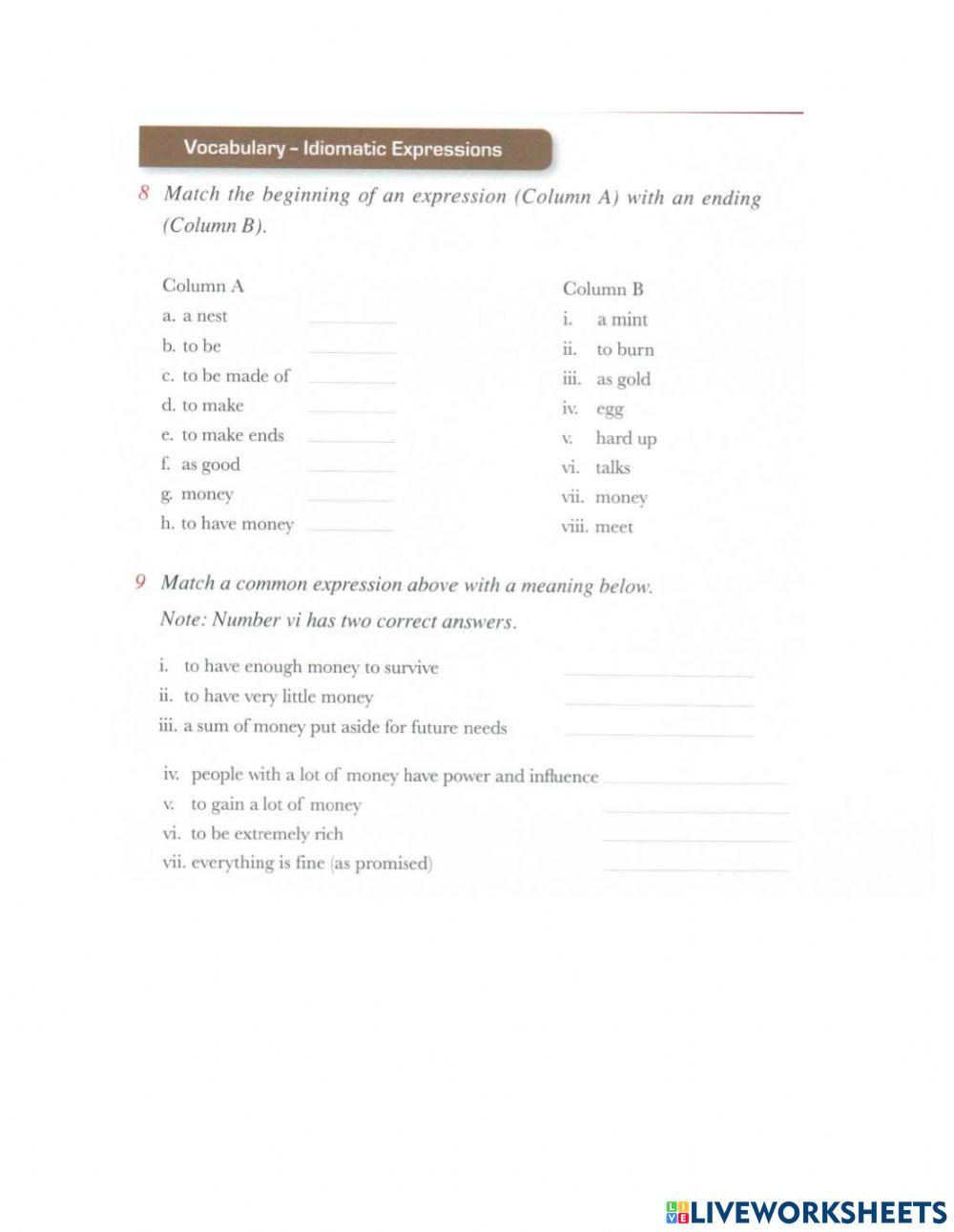 Money-Vocab 1721877 | Thanhhaphan94 | Live Worksheets