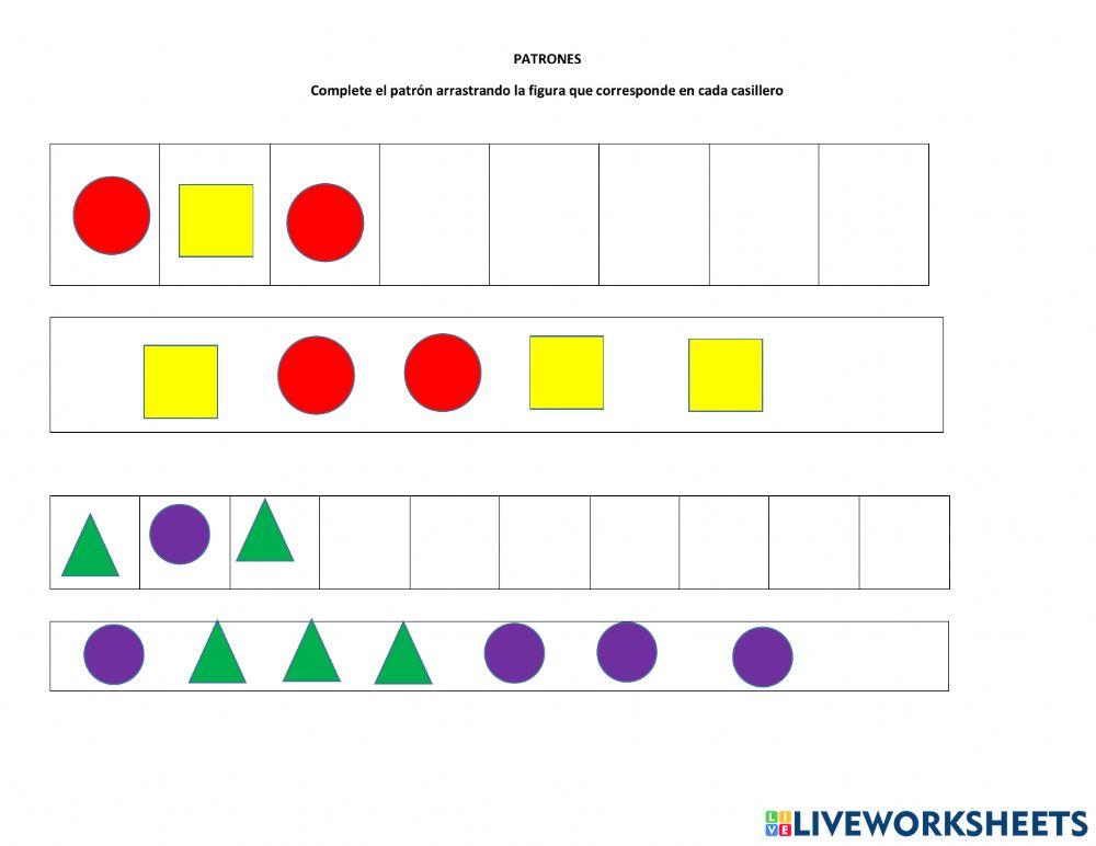 patrones sencillos online exercise for | Live Worksheets