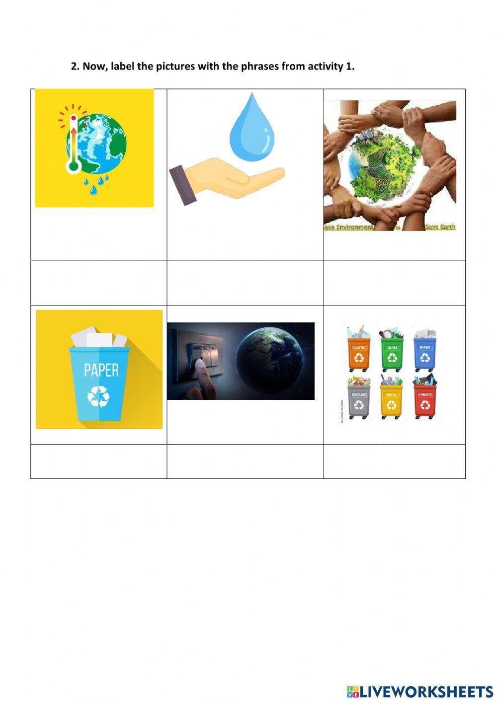 Global warming exercise for Primary | Live Worksheets