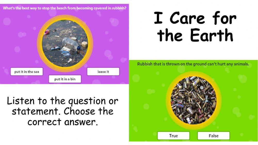 I care for the Earth worksheet | Live Worksheets