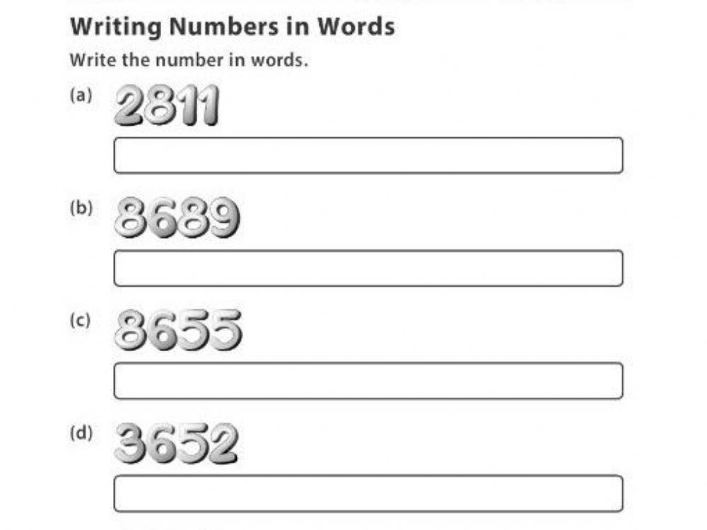 Write number in… | Free Interactive Worksheets | 682052