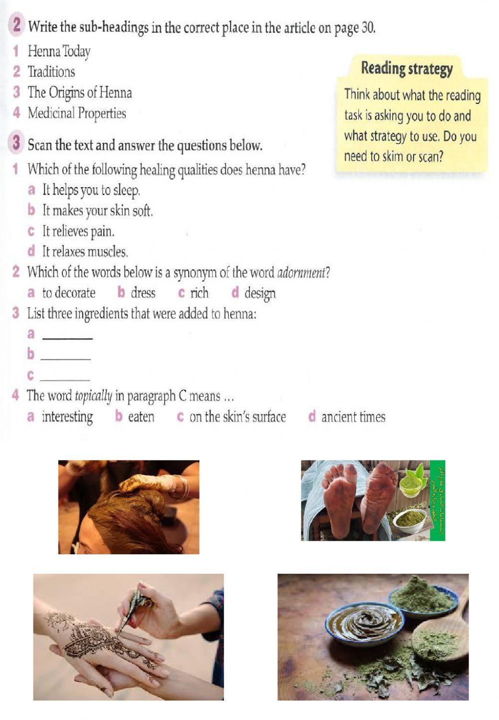 Henna online exercise for | Live Worksheets