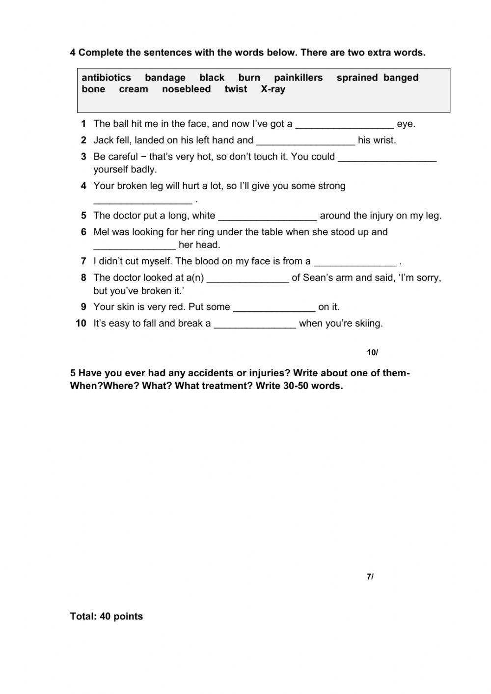 Body online worksheet for Intermediate | Live Worksheets