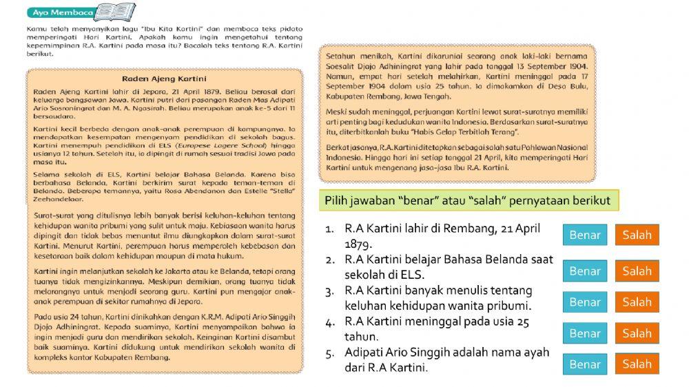 Modul Tema 7 Subtema 1 PB 2 worksheet | Live Worksheets