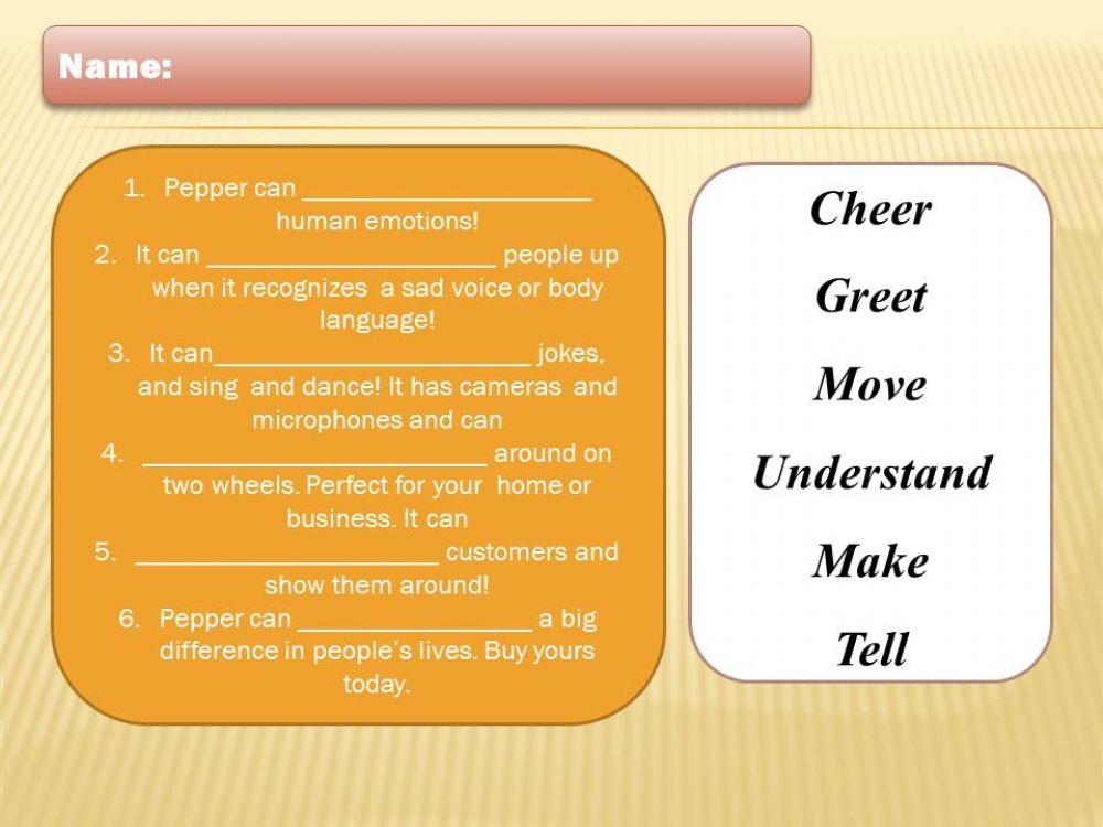 Robotics interactive worksheet | Live Worksheets