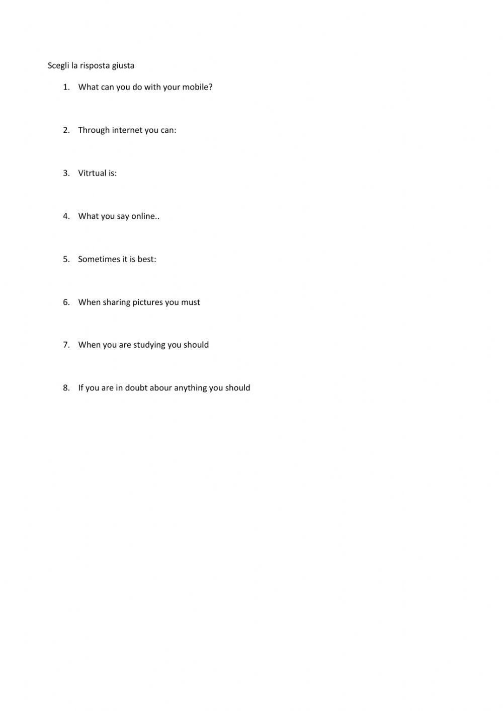 Safer use of internet worksheet | Live Worksheets