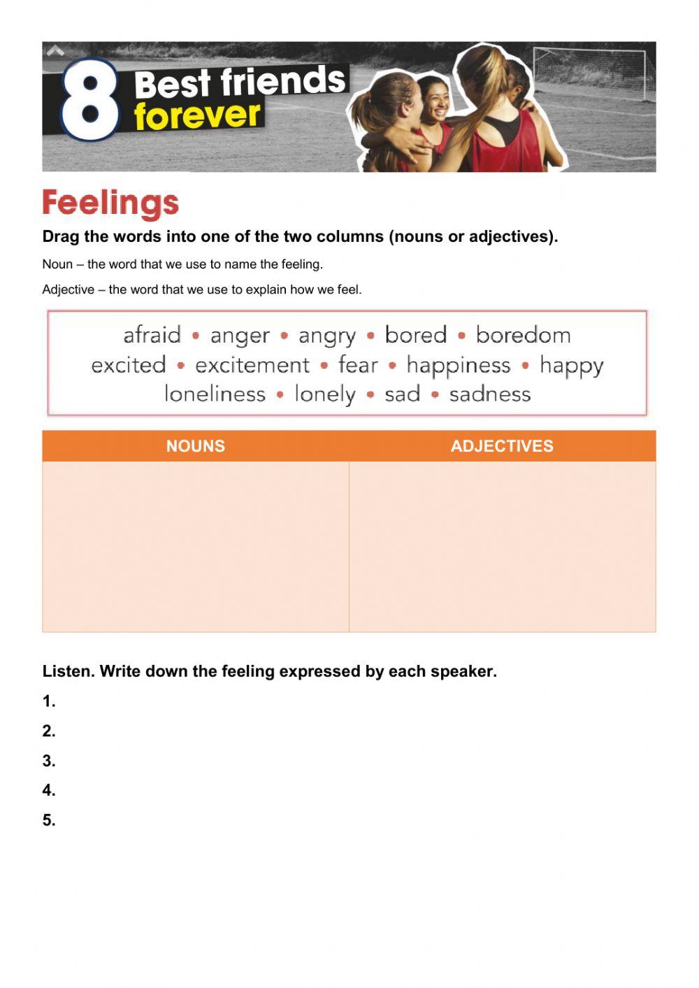 Feelings | Free Interactive Worksheets | 683005