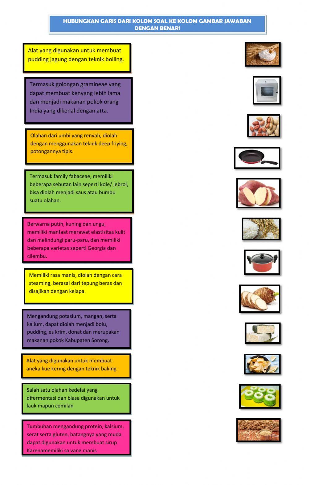Tugas Serealia, Kacang dan Umbi worksheet | Live Worksheets