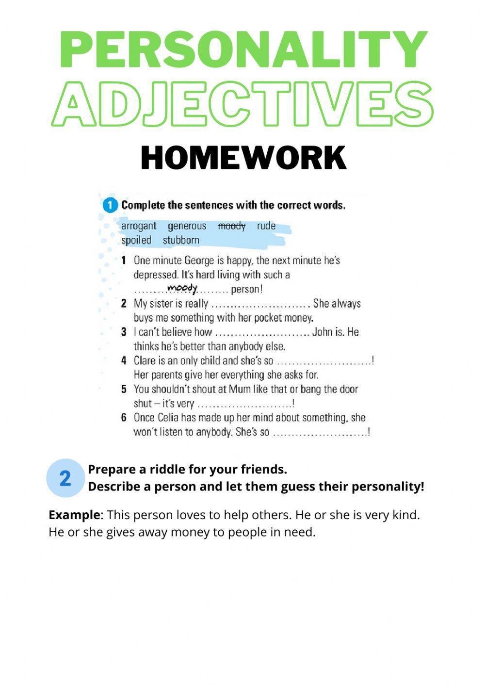 Personality Adjectives for FCE 4677642 | JuliaDziuba