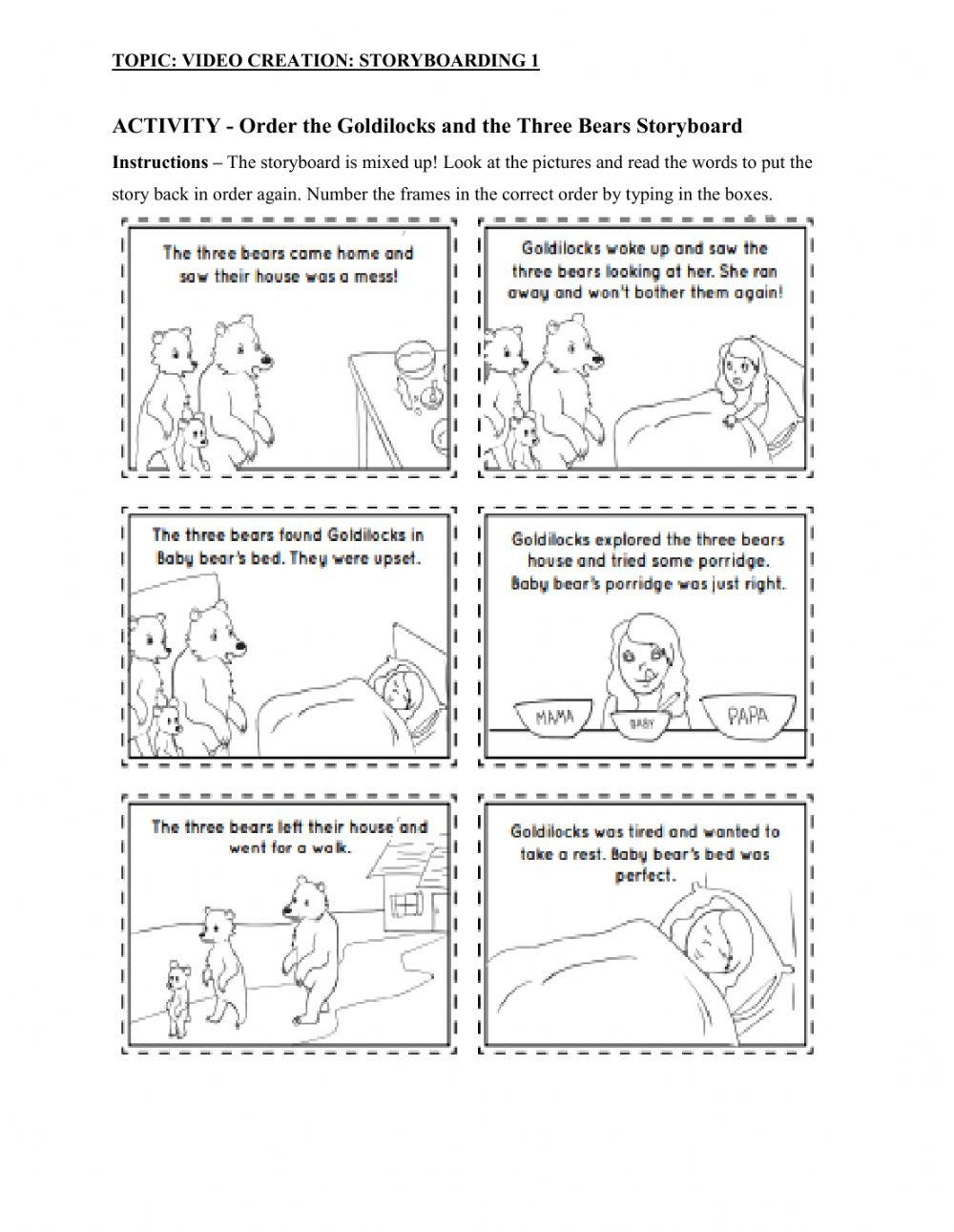 Order the Storyboard online exercise for | Live Worksheets