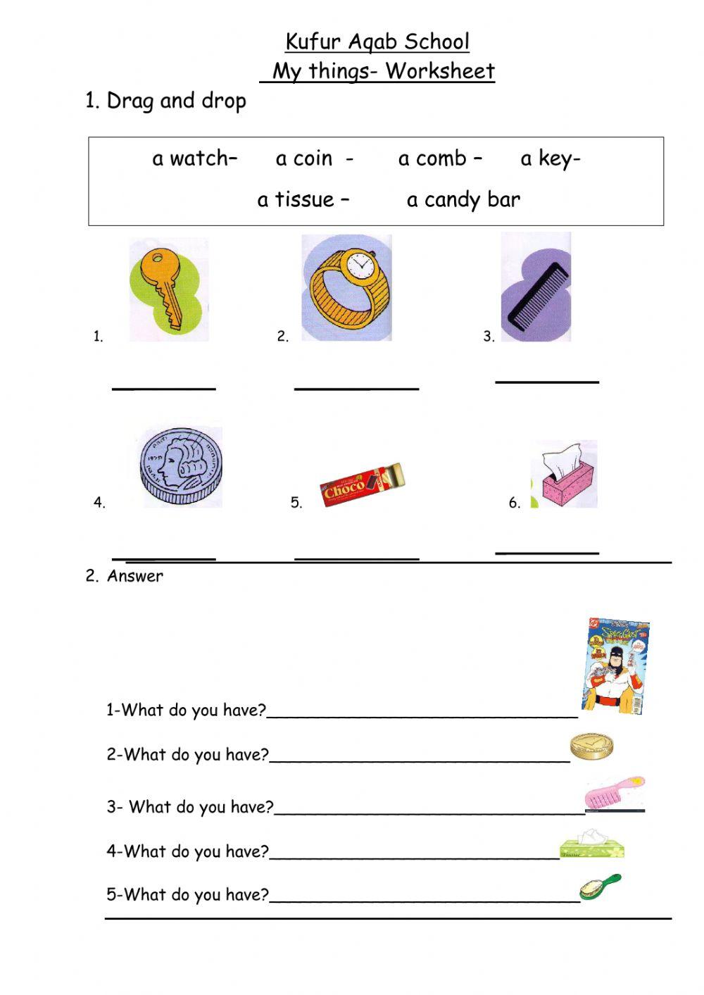 My things online activity | Live Worksheets