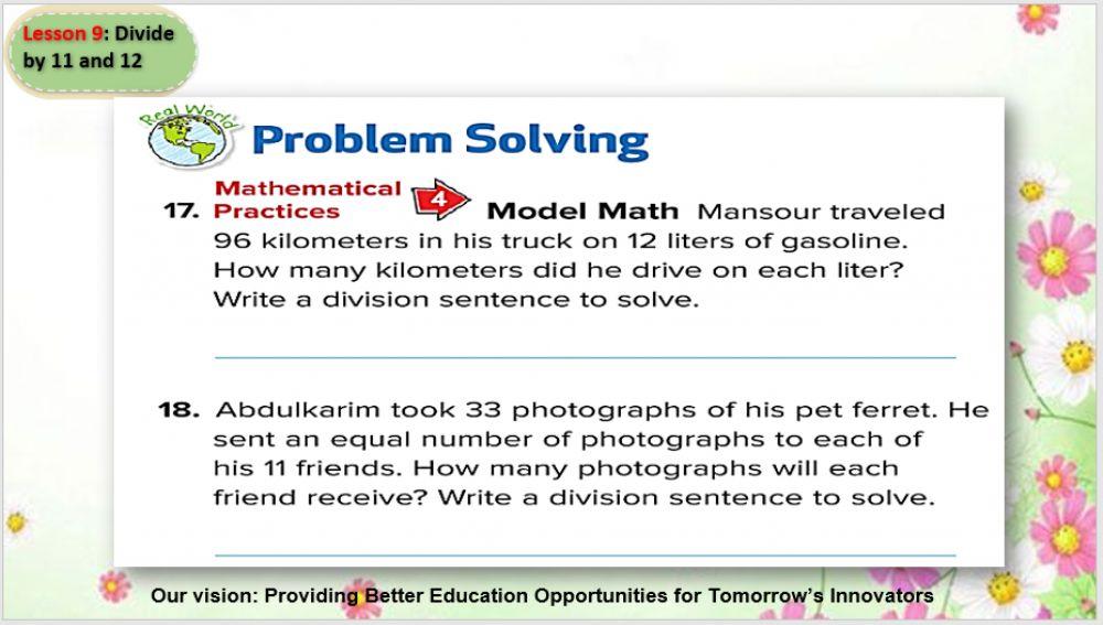 Divide by 11 and 12 exercise | Live Worksheets