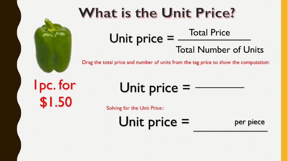 Unit Price basic | Free Interactive Worksheets | 683526