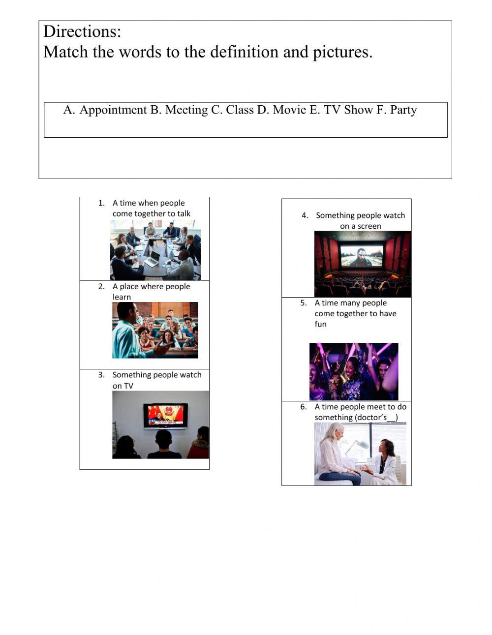 Vocabulary online exercise for Adult 0 Level | Live Worksheets