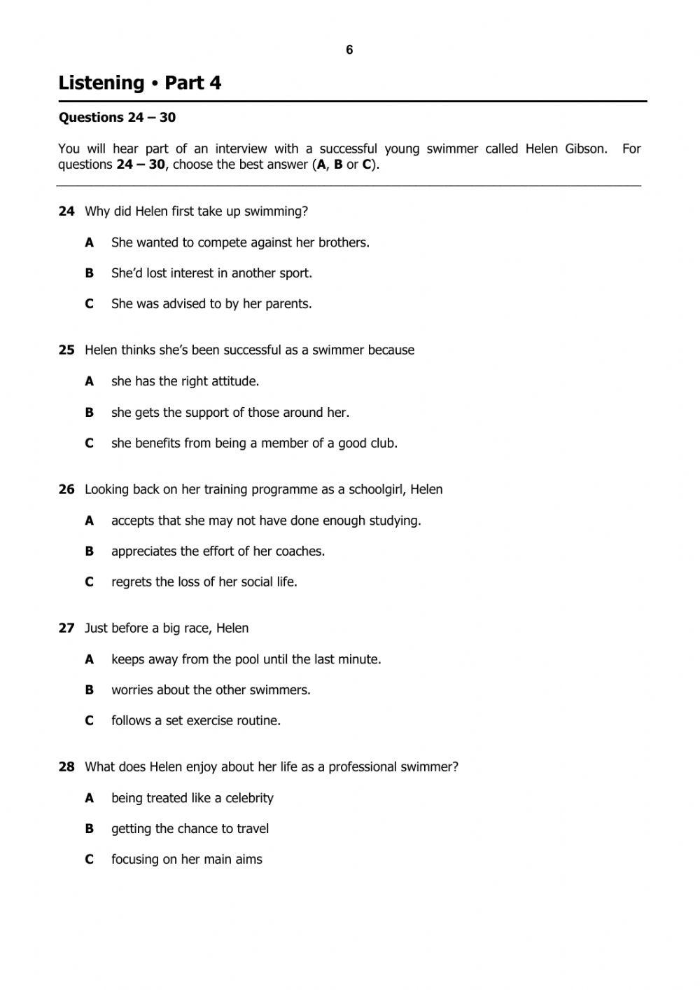FCE LISTENING PRACTICE online exercise for | Live Worksheets