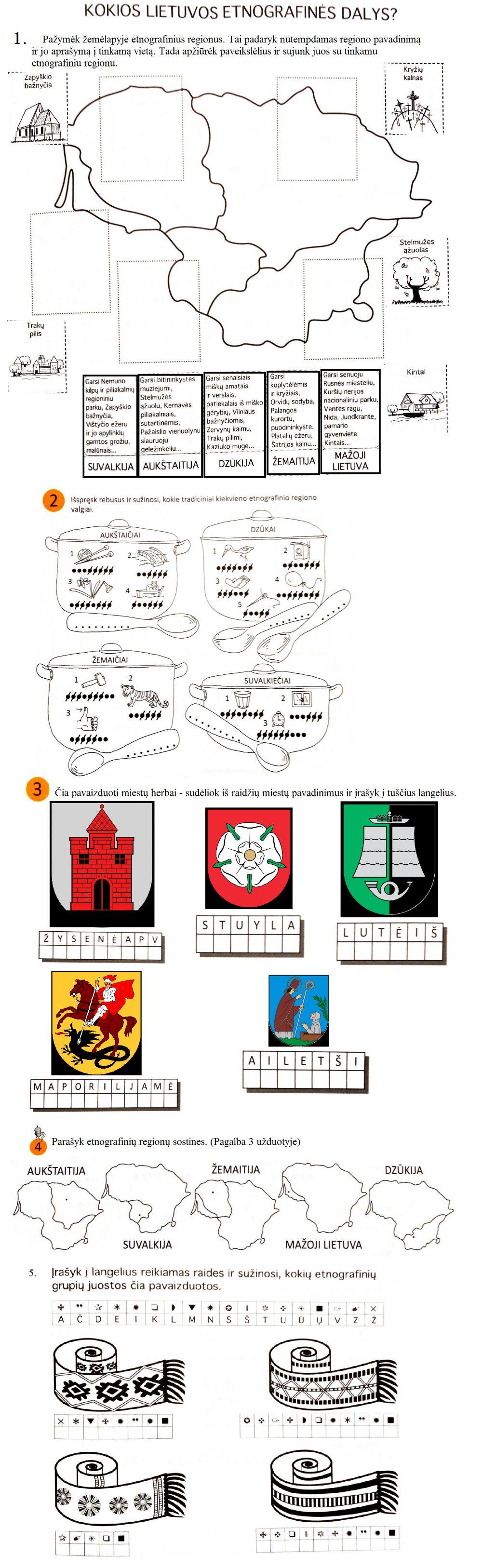 Etnografiniai regionai worksheet | Live Worksheets