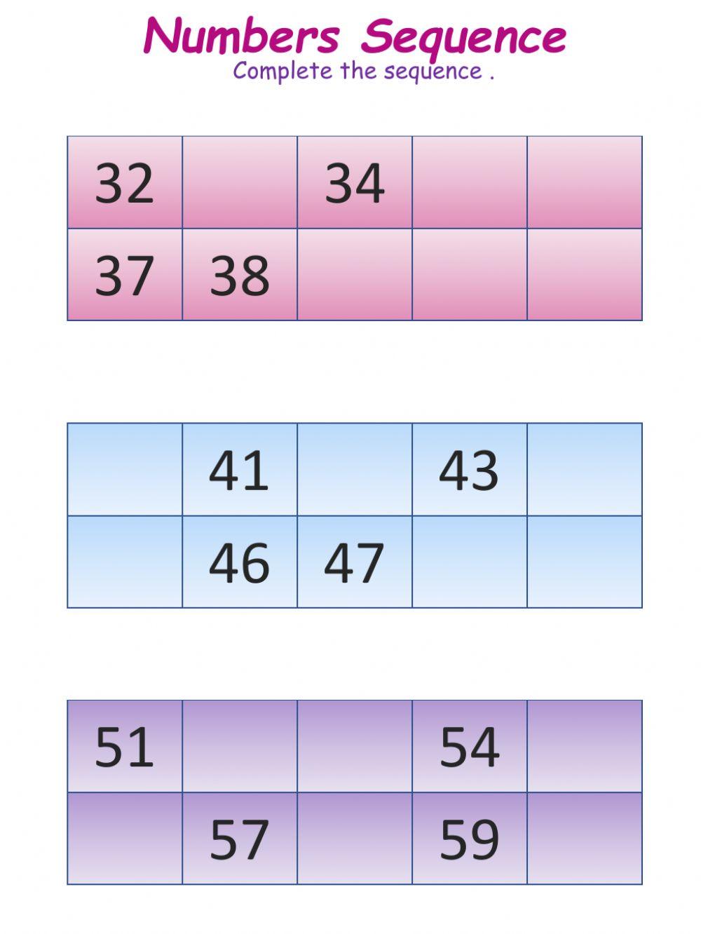 Sequence online activity for Kinder | Live Worksheets