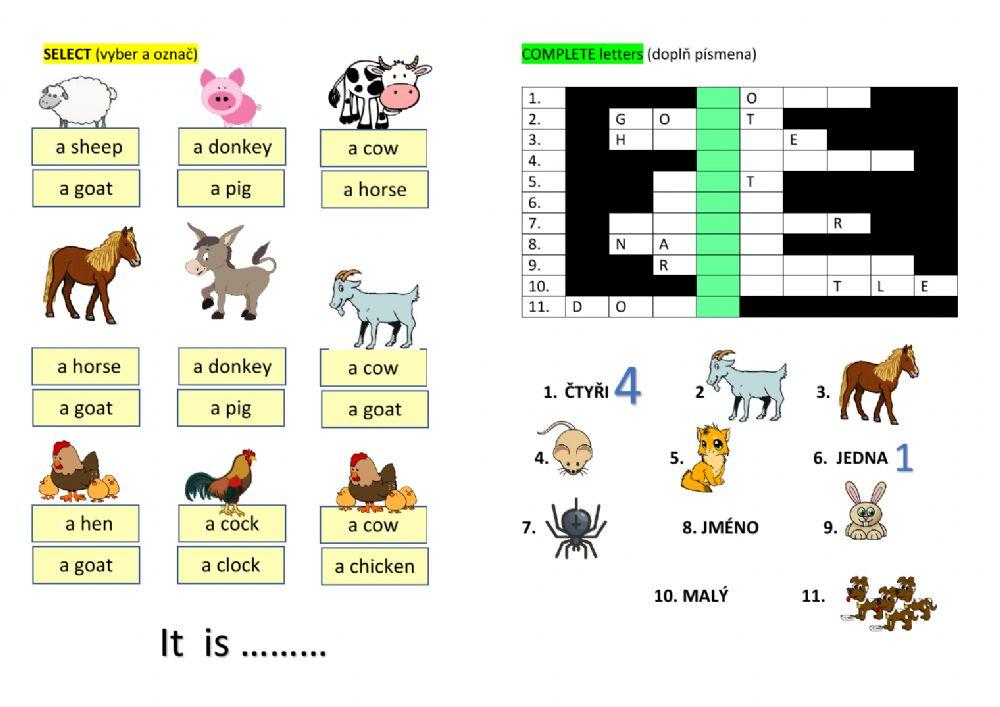 Farm animals online exercise for class 3 | Live Worksheets
