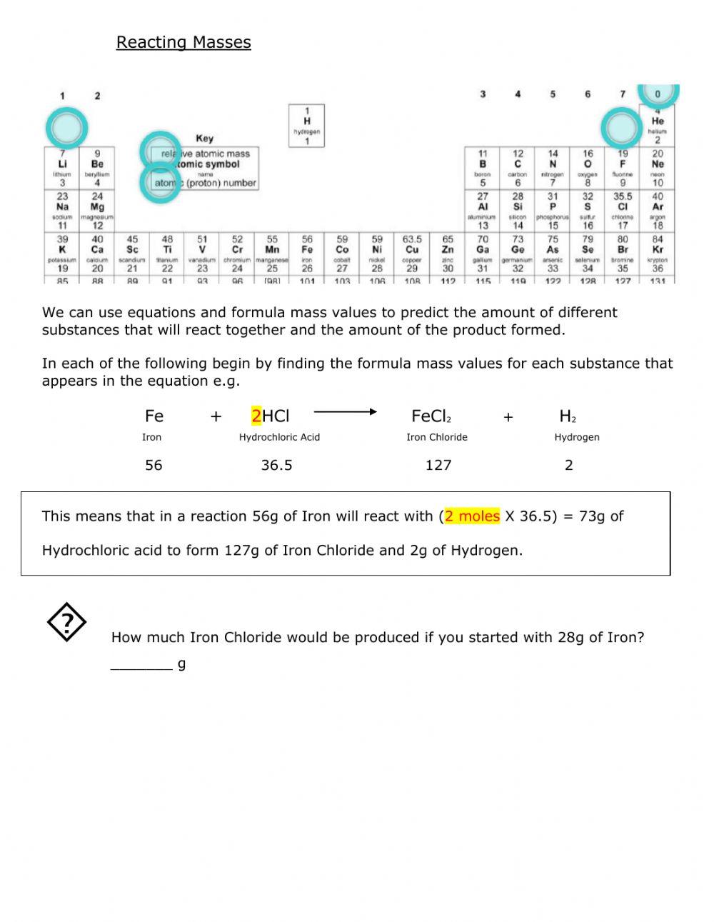 Reacting Masses 4679257 | Mr David G Griffiths | Live