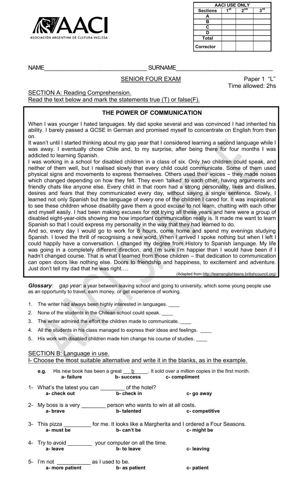 684740 | Mock exam senior iv | Northam Institute