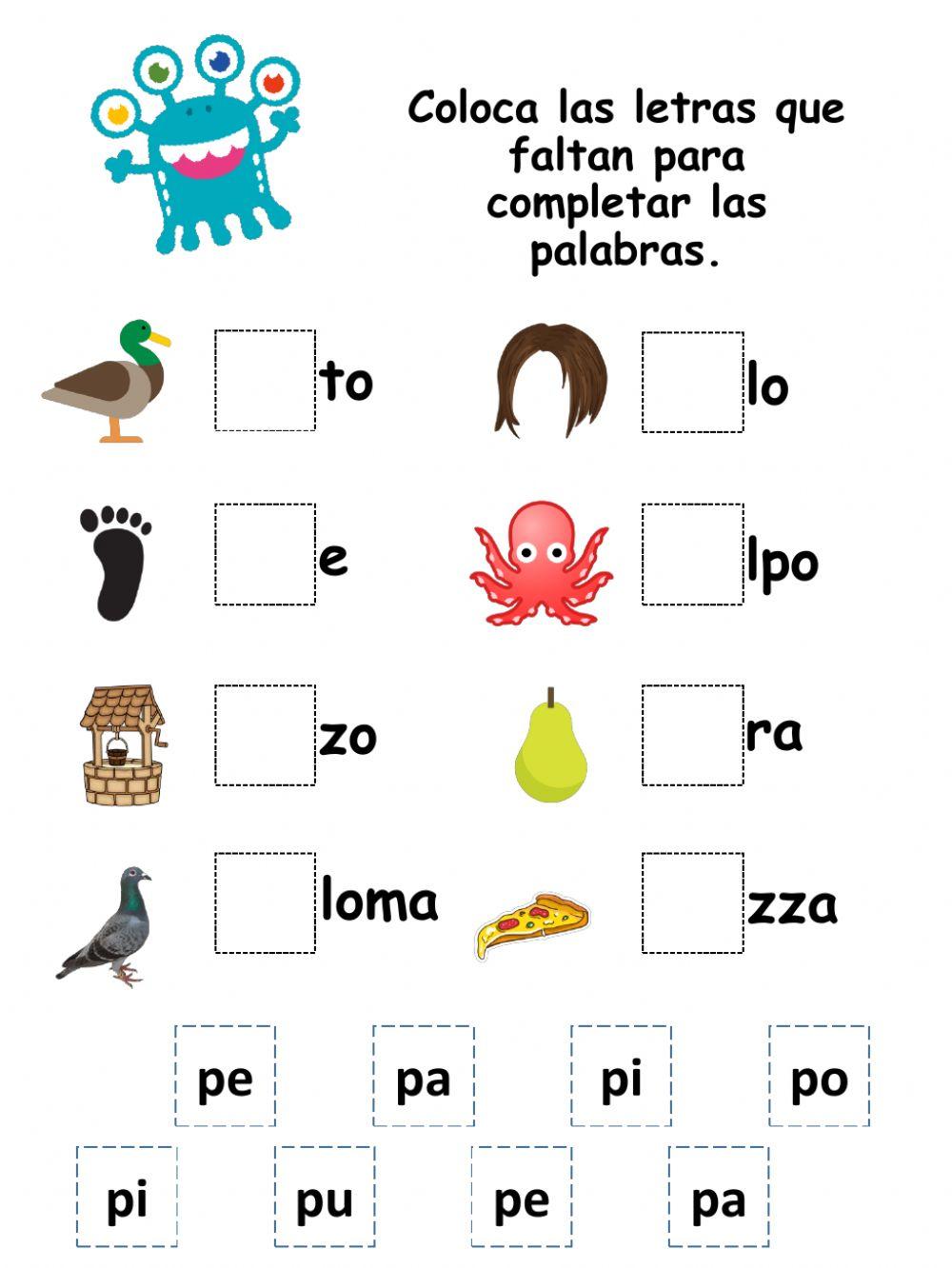 Letra P | Free Interactive Worksheets | 684786