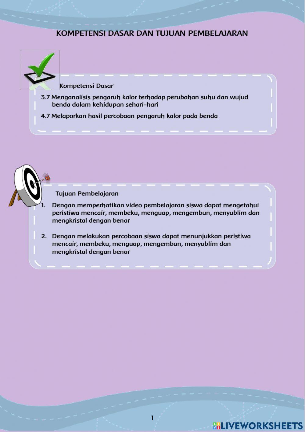 Lkpd ipa pbm 4 worksheet | Live Worksheets