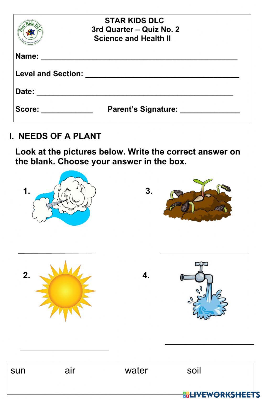 3rd Quarter quiz No. 2 in Science 2 online exercise for | Live Worksheets