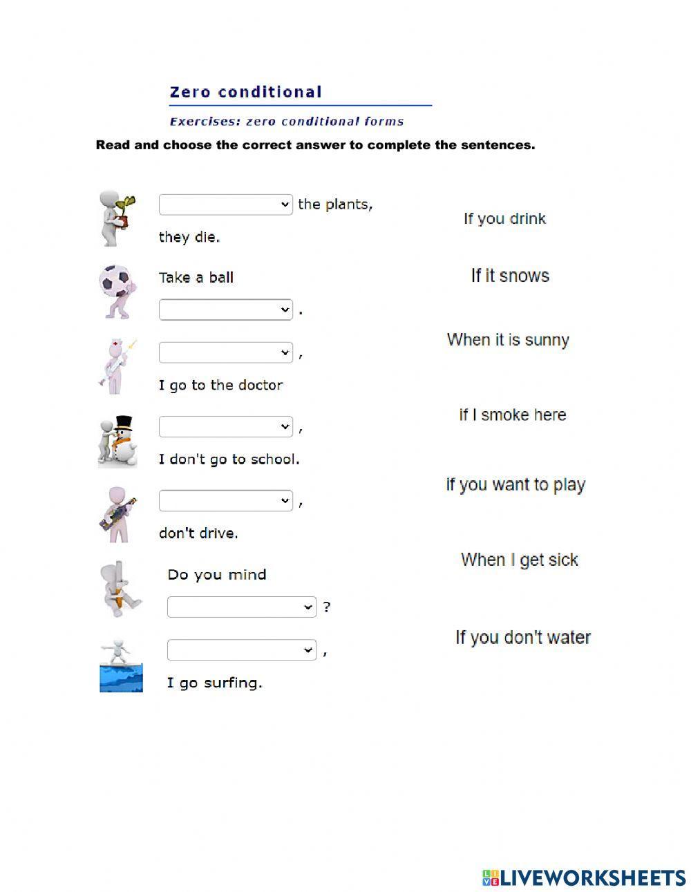 Zero conditional | Free Interactive Worksheets | 710888