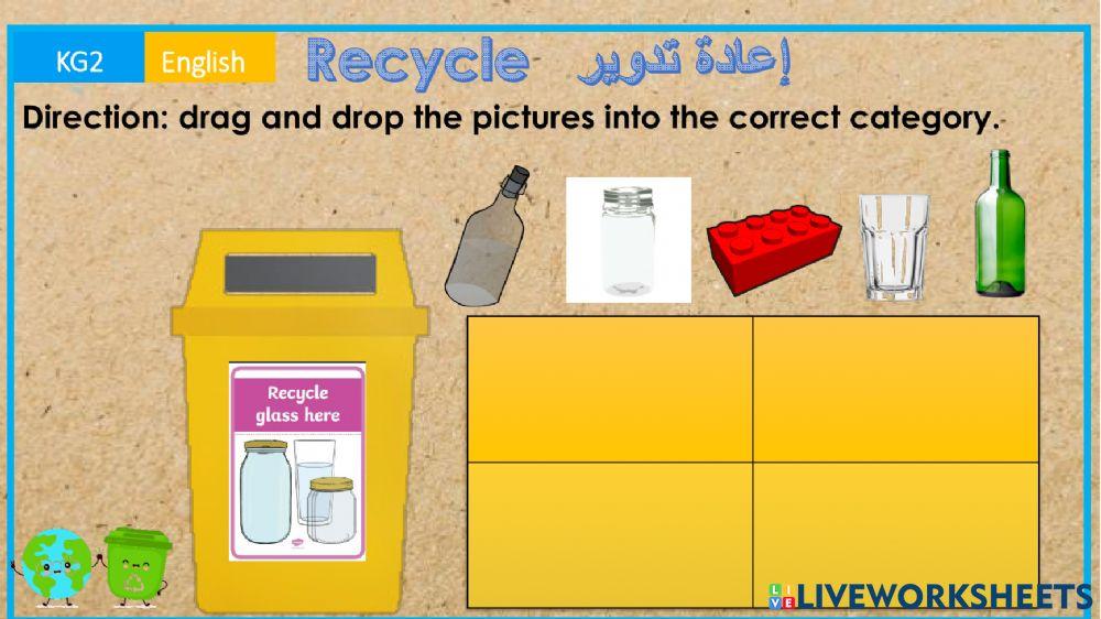 Recycle sort activity | Live Worksheets