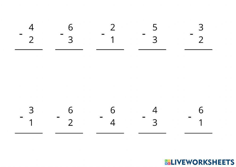 Restas sencillas 711197 | noe_pop | Live Worksheets