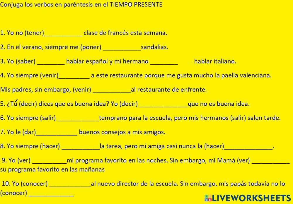 Yo form worksheet | Live Worksheets