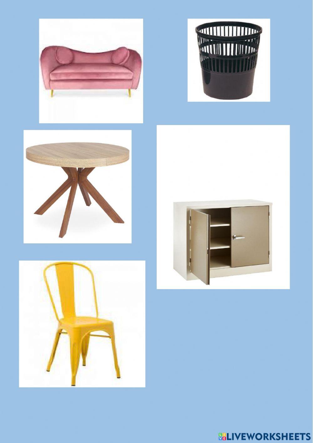 Furniture online exercise for 1º | Live Worksheets