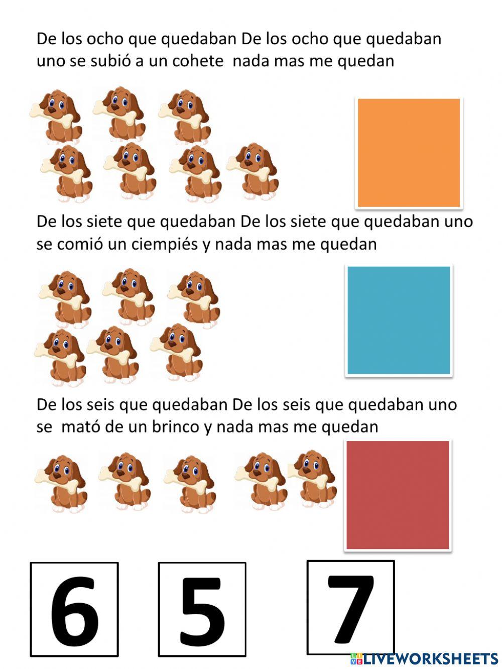 Yo tenia 10 perritos worksheet | Live Worksheets