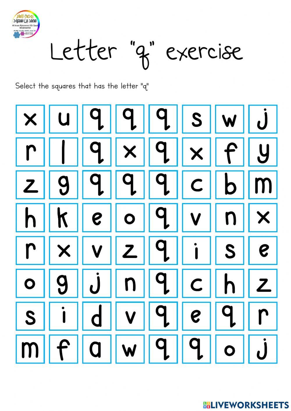 Letter -q- exercise 714414 | Jowayreya | Live Worksheets