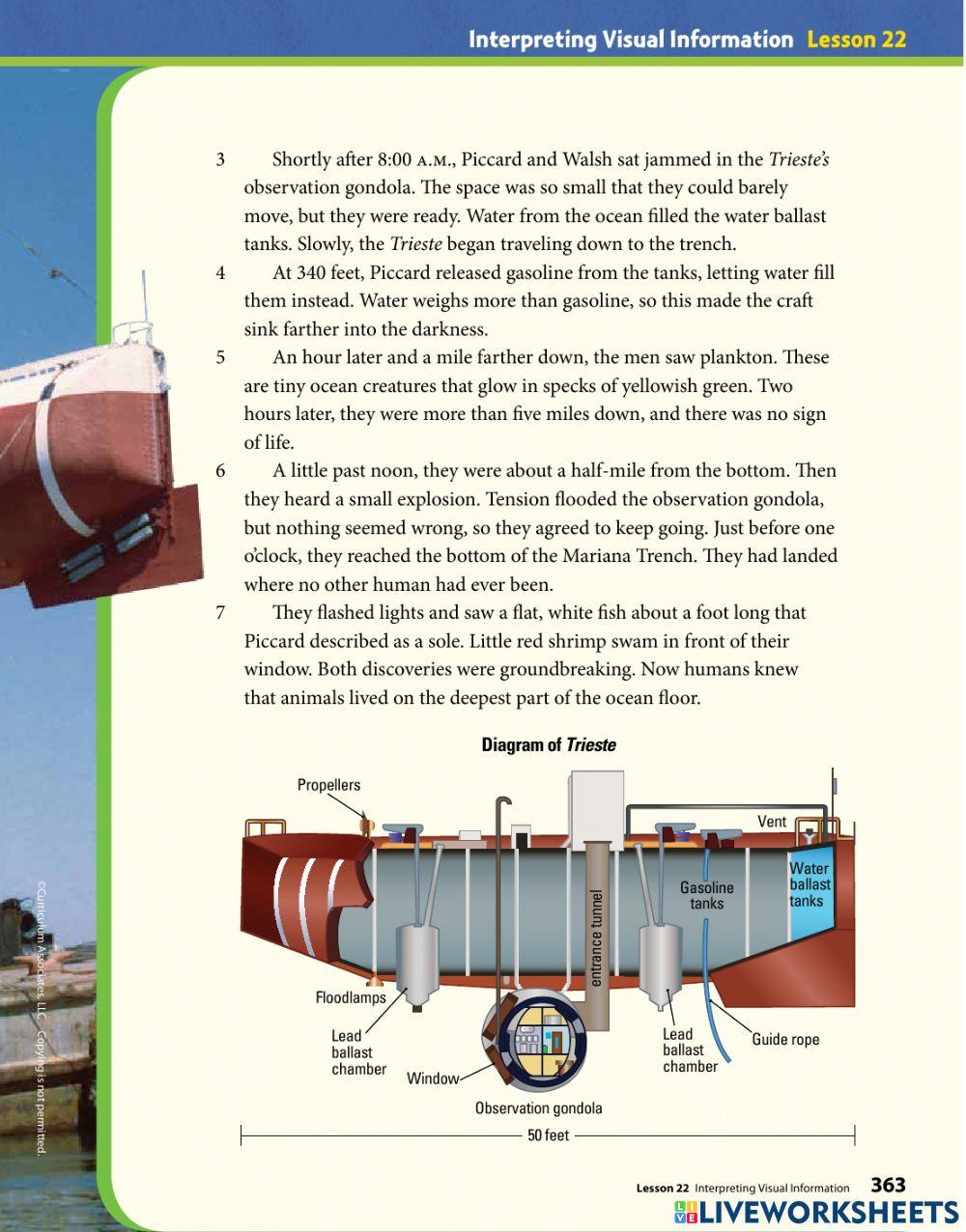 Voyage to the Bottom of the Sea online exercise for | Live Worksheets