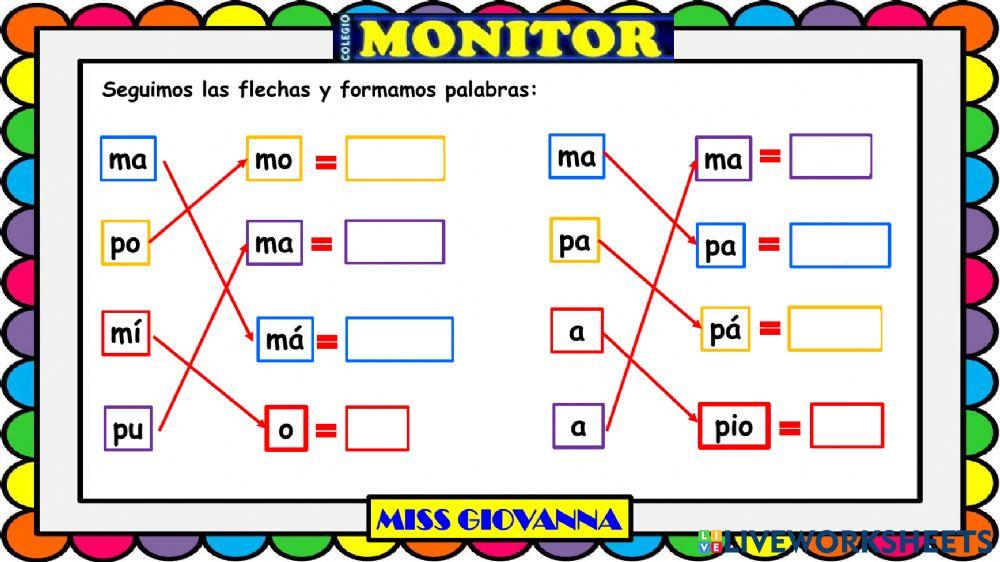 Letras m - p worksheet | Live Worksheets