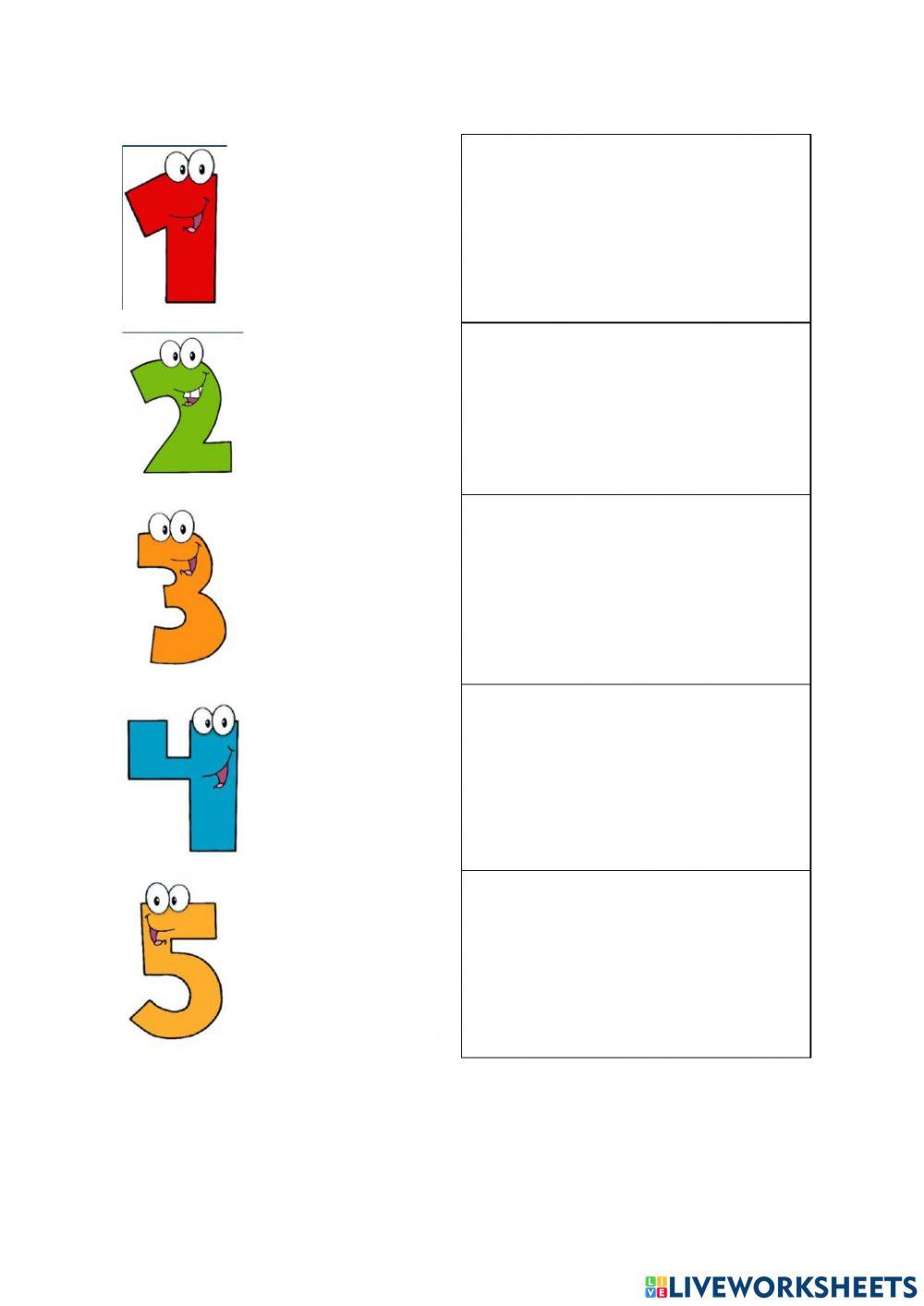 Numbers online exercise for kids | Live Worksheets