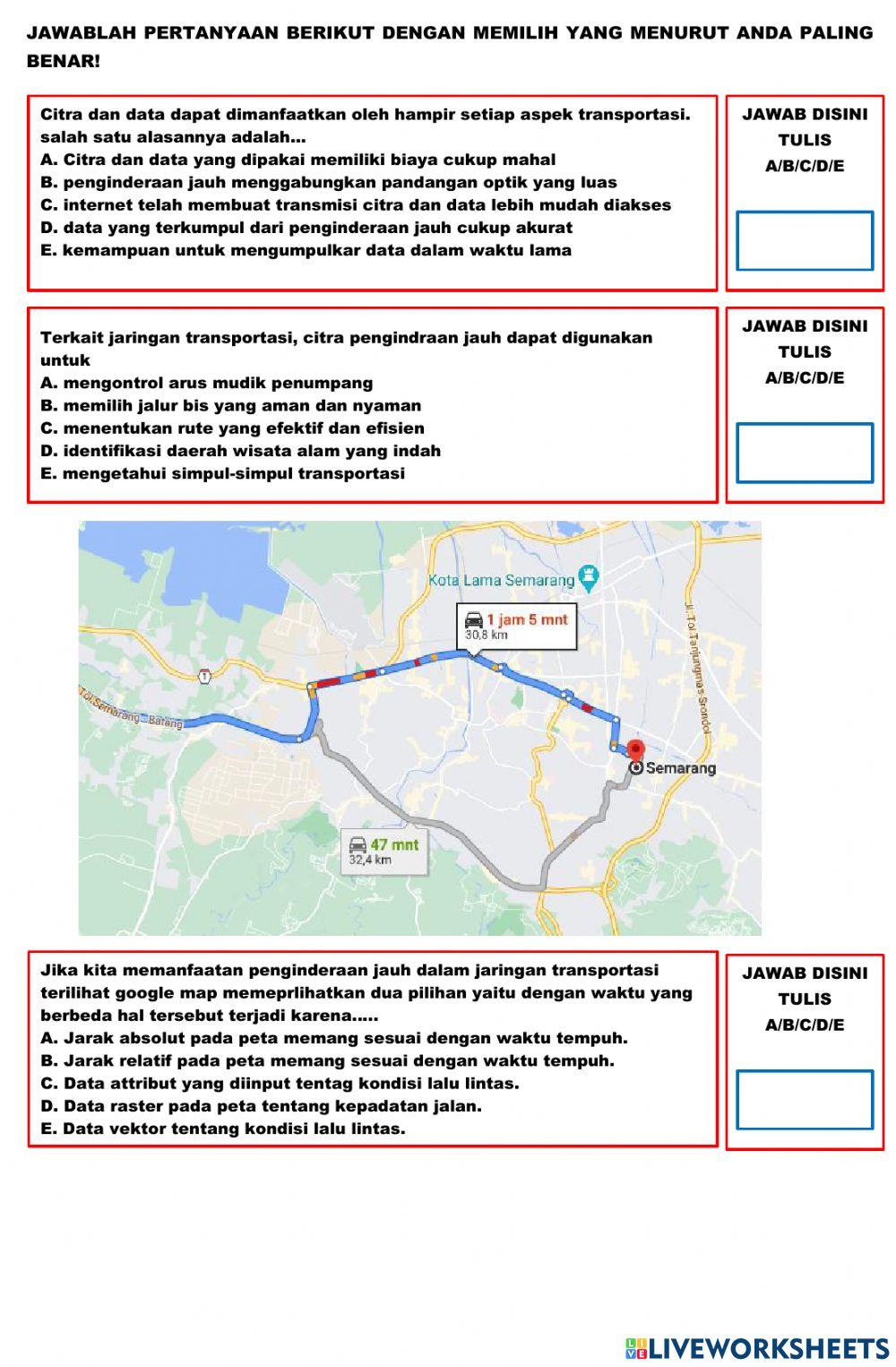 Pemanfaatan peta, pj dan sig worksheet | Live Worksheets