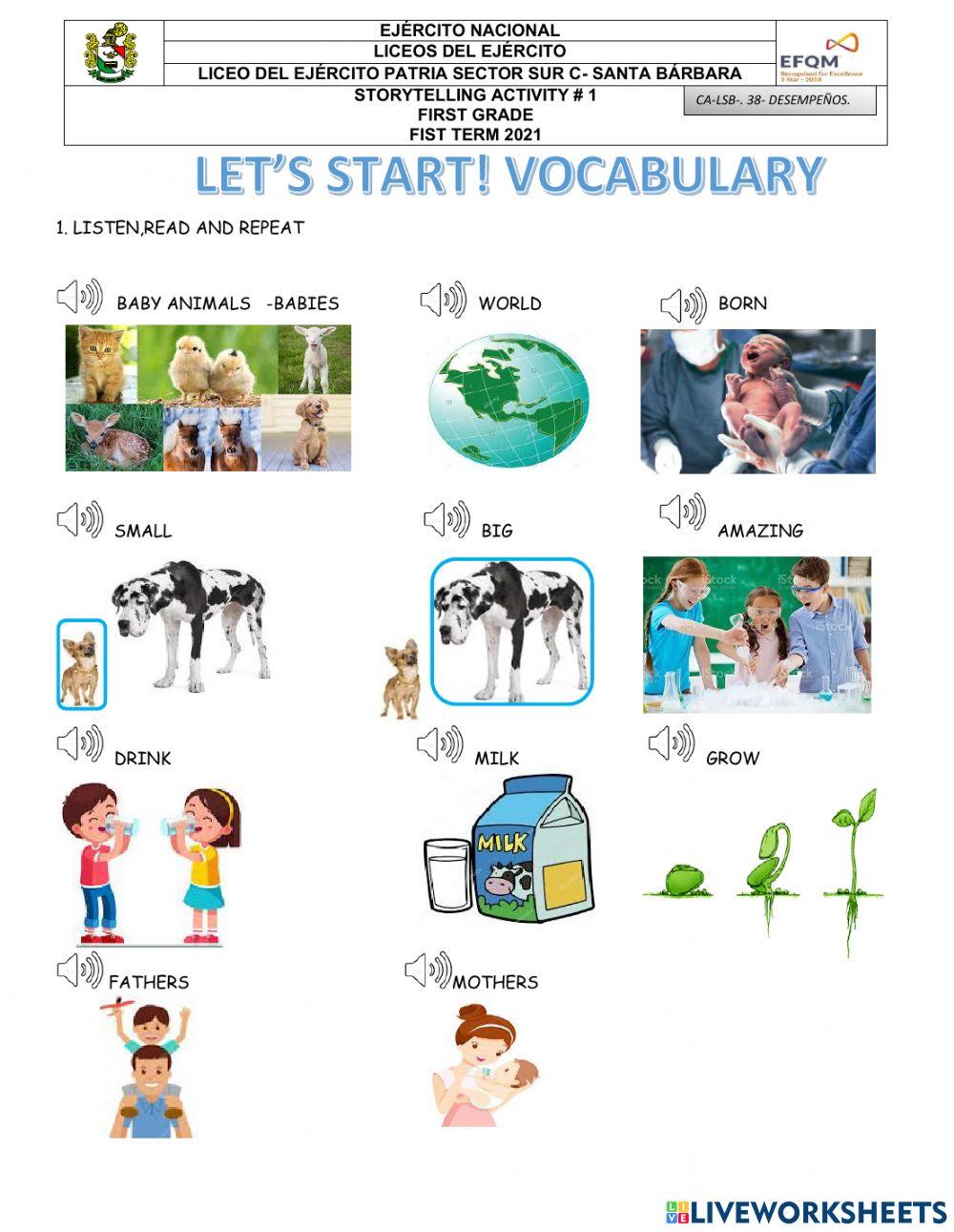 Lets start worksheet | Live Worksheets
