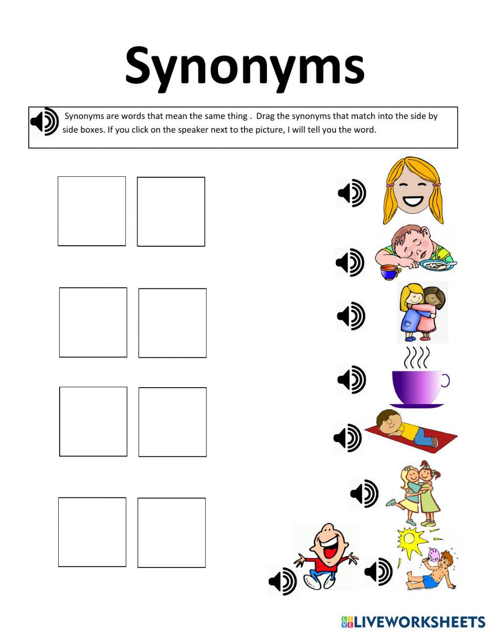 synonyms easy 3 online exercise for | Live Worksheets