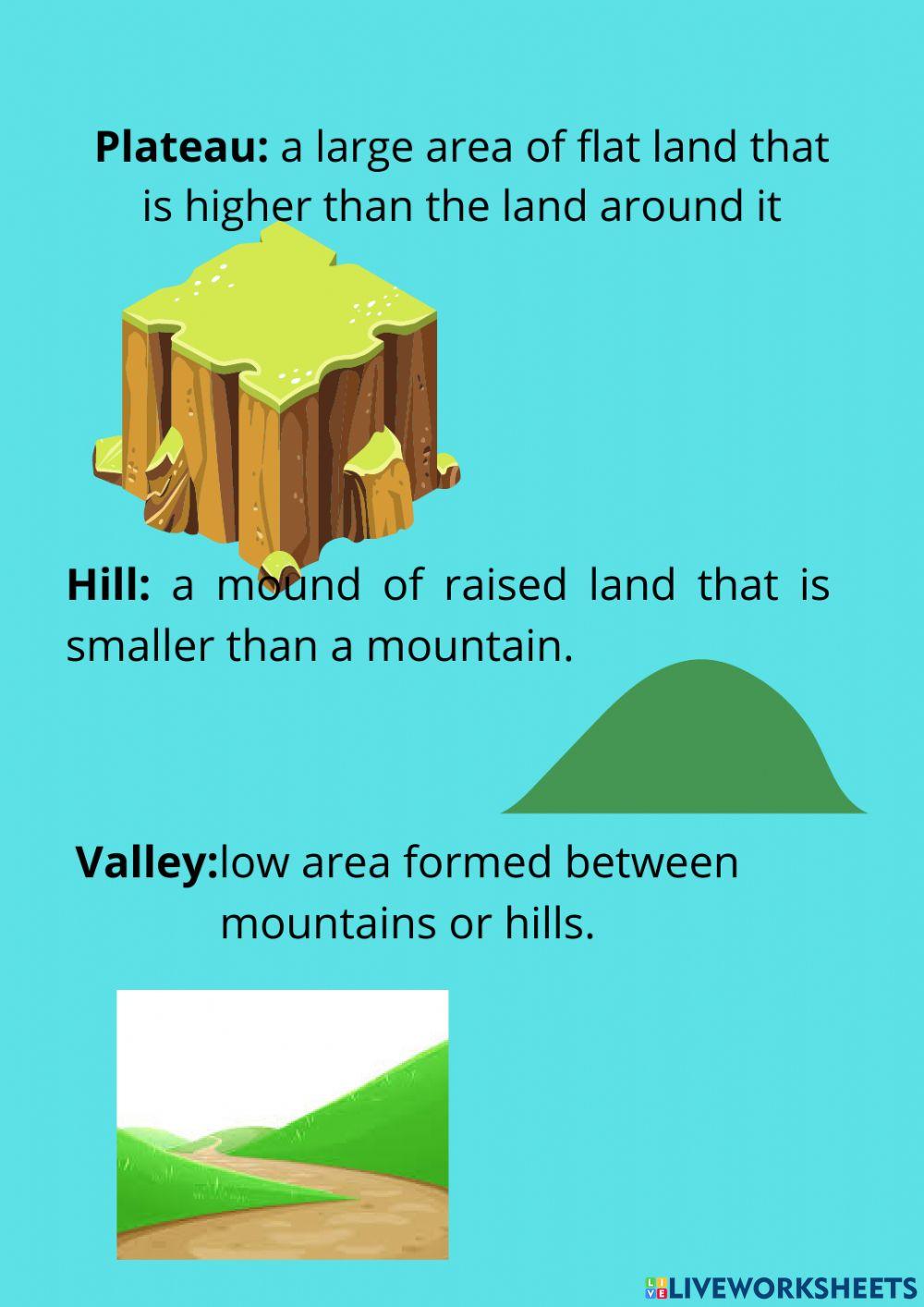 Landforms worksheet for Third | Live Worksheets