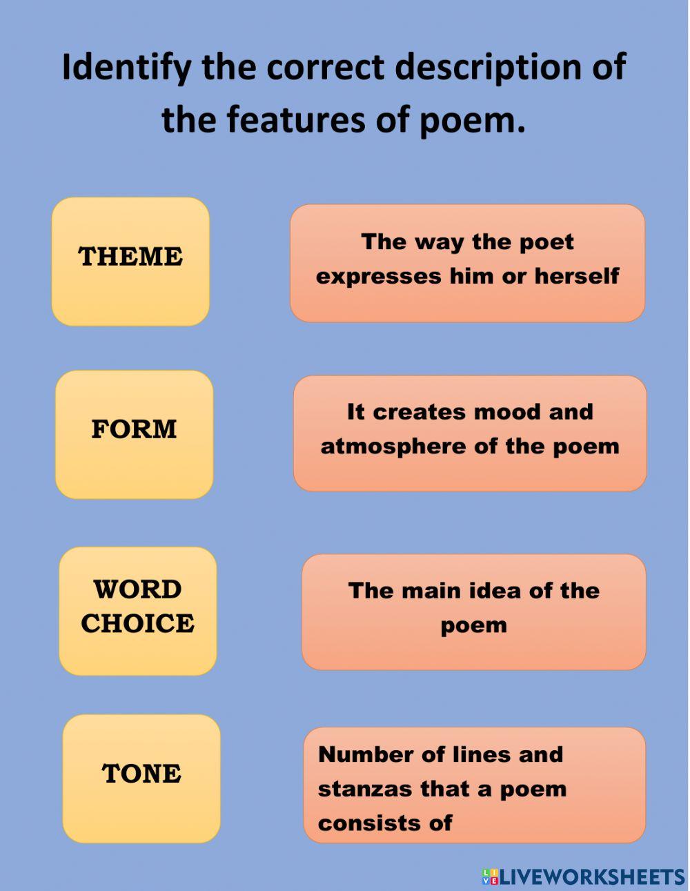Poem | Free Interactive Worksheets | 716688
