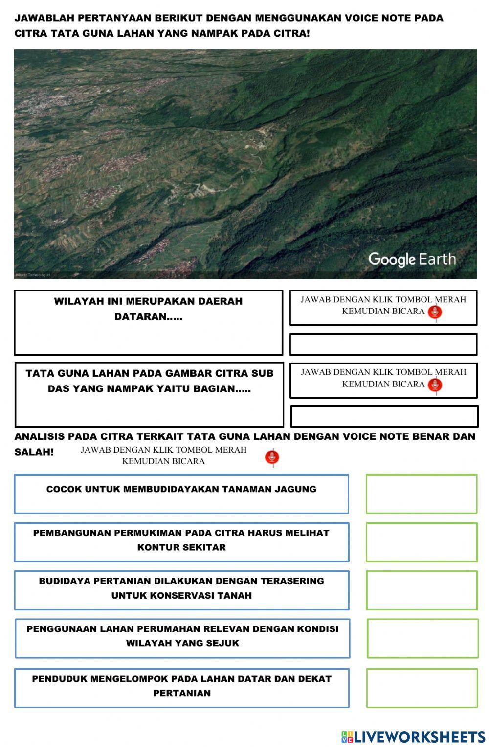 Pemanfaatan peta, pj dan sig interactive worksheet | Live Worksheets